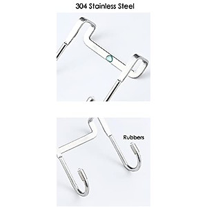LOVENJOY Over Cabinet Hooks Stainless Steel Metal, Double S Shaped Hangers Rack Holder for Drawer Closet Kitchen, 2 Pcs