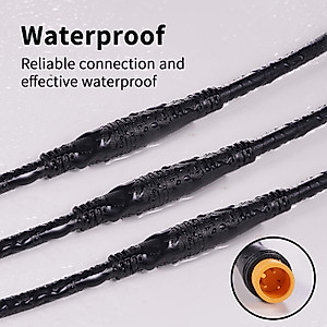 baluoqi Extension Cable 2Pin/3Pin/4Pin/5Pin/6Pin/8Pin/9Pin Waterproof Plug Works for Electric Bicycle Light/Throttle/Ebrake/Display Ebike Parts Extend Cable (3pin 80cm)