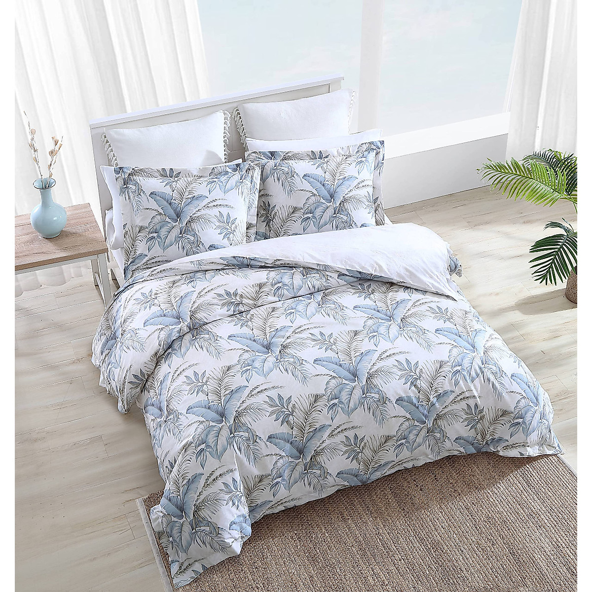 Tommy Bahama - King Duvet Cover Set, Cotton Bedding with Matching Shams & Button Closure, All Season Home Decor (Bakers Bluff Blue, King)