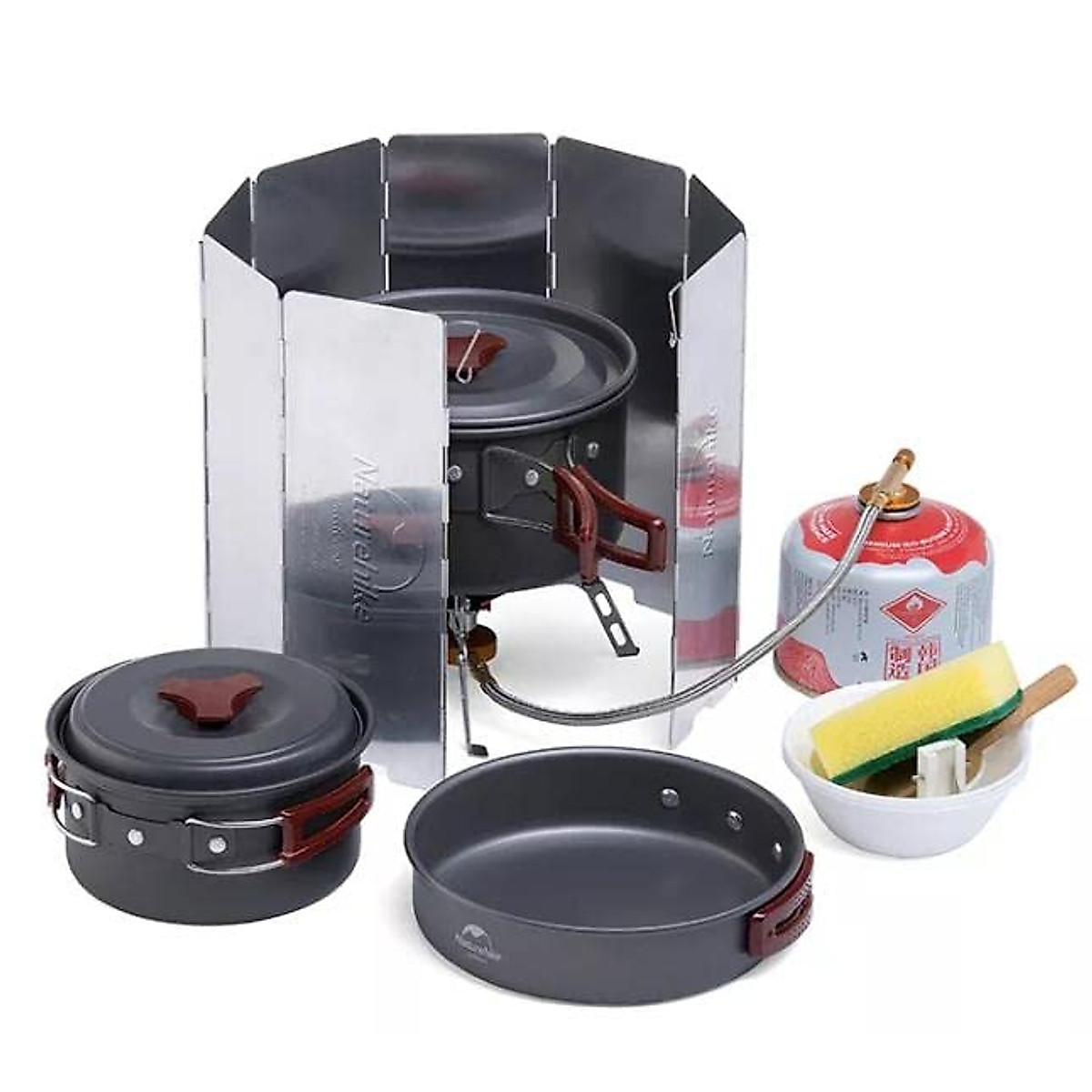 Naturehike Multifunctional Split Outdoor Portable Stove Windscreen Foldable 3000W Strong Firepower Portable Outdoor Camping Stove Windscreen（only windscreen）