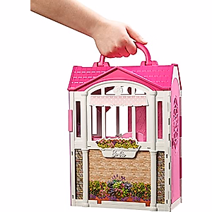 Barbie Doll House, Glam Getaway Portable House Playset with Carry Handle & 20+ Accessories Including Furniture & Décor