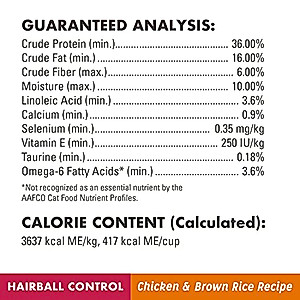 NUTRO WHOLESOME ESSENTIALS Adult Hairball Control Natural Dry Cat Food Farm-Raised Chicken & Brown Rice Recipe, 3 lb. Bag