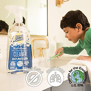 Lemi Shine Bathroom Disinfecting Spray | Antibacterial Bathroom Cleaner for Tub, Shower, Sink, and Tile Cleaning | Kills Over 99.9% of Bacteria & Viruses | Powered By Citric Acid, 28 oz. (3 Pack)
