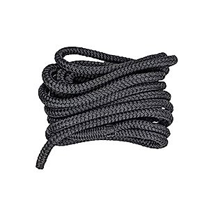 South Bend Rope Marine Grade Double Braided Nylon Dock Line w/ Eye Splice (Black, 3/8-inch x 15 feet)