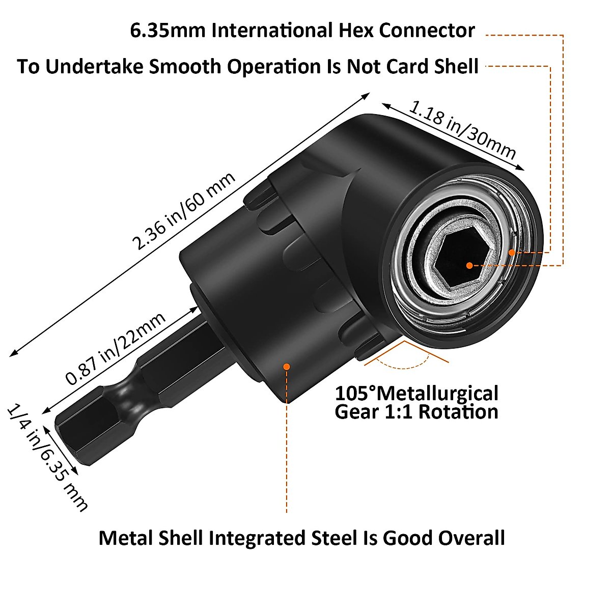 Tondiamo 30 Flexible Drill Bit Extension Hex Shank Rotatable Joint Socket 1/4, 3/8, 1/2 Inch Hex Adapter Socket Bendable Drill Bit Extension Screwdriver Drill Bit Holder 105 Degree Angle Drill Tool
