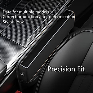 MDee Car Seat Gap Filler for Toyota, Universal Fit Car Seat Gap Organizer, Premium Leather Car Seat Storage Box, Adjustable Stop Seat Organizer Drop and Storage Front Seat for Phones, Cards, Keys