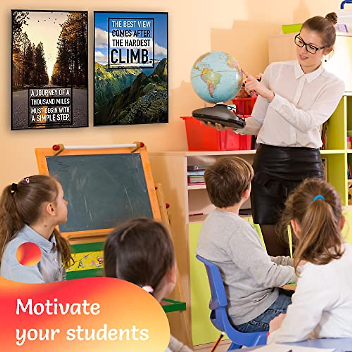 Inspirational Motivational Posters - Positive Affirmations, Uplifting Quotes, Wall Art Decor for Office, Home, Gym - Set of 6 11x17" Motivational Posters for Office Decor Inspirational Quotes Wall Art