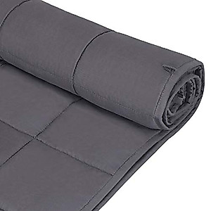 Nova Microdermabrasion Weighted Blanket (15 lbs 48 x 72 Inches, 130-170lb Individual,Grey) Heavy Blanket for Adults Women, Men, Children 100% Breathable Cotton with Glass Beads