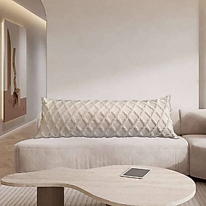 Body Pillowcase in Waffle Velvet Pattern,Beige Body Pillow Cover with Zipper 21 * 54 1 Piece, Suitable for Sofa, Bedroom Decoration, without Pillow core(Beige)