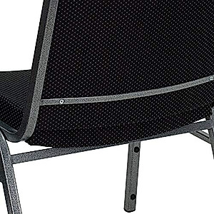 Flash Furniture HERCULES Series Big & Tall 1000 lb. Rated Black Fabric Stack Chair with Ganging Bracket