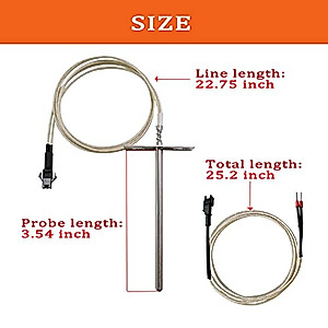 Replacement RTD Temperature Probe Sensor for Most Pit Boss 700& 820 Series Wood Pellet Smoker Grills, RTD High-Temperature Meat Barbecue Probe Sensor