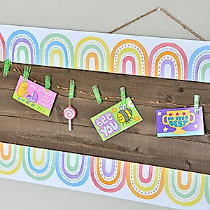 Youngever 52.5 ft Bulletin Board Borders for Classroom Decoration, Rainbow Design