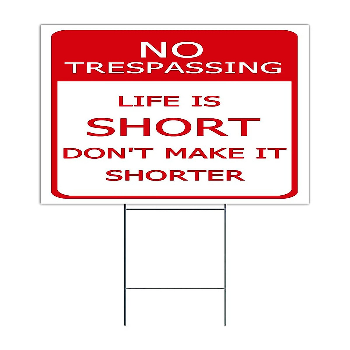 Autravelco No Trespassing Yard Signs with Stakes 12x18 Inch Private Property Video Surveillance Funny Yard Lawn Sign for Rent House Party Decorations Props