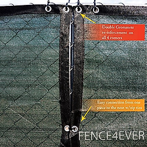 Fence4ever 4'x50' 4ft Tall 3rd Gen Olive Green Fence Privacy Screen Windscreen Fabric Mesh Tarp w/Aluminum Grommets for Home, Garden, Yard