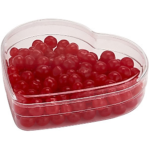 Pioneer Plastics 174C Clear Heart Shaped Plastic Container, 6" W x 1.375" H