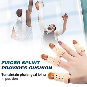 10 Pieces Finger Splint Mallet Finger Support Finger Splint Brace Plastic Finger Support Protector for Adjustable Finger Immobilizer for Basketball Finger Joint Protection, 5 Sizes