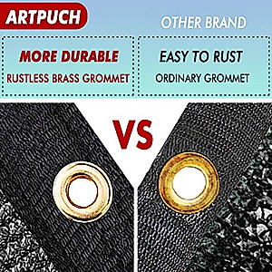 Artpuch Fence Privacy Screen 6' x 50' Black Heavy Duty Fence with Brass Grommets for Wall Garden Yard Backyard Indoor Outdoor