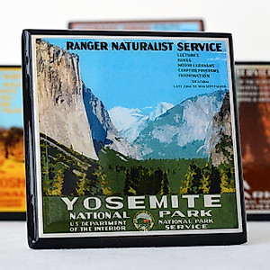 Vintage National Park WPA Poster Coaster Set