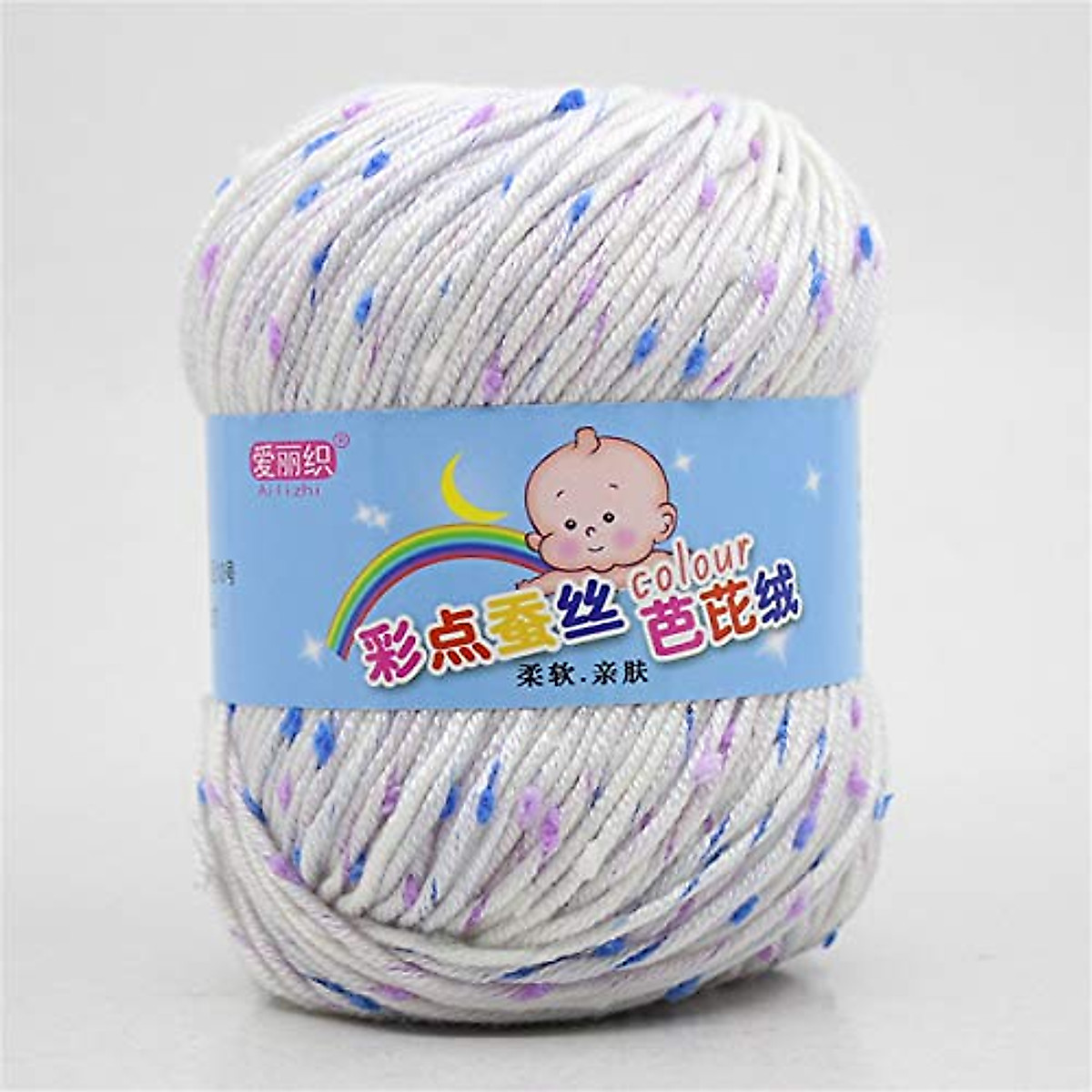 6 Pack of Colourful Cotton Knitting Crochet Yarn Sweater Supersoft Yarn Set for Baby Blankets and Clothes Hat Scarf 300g
