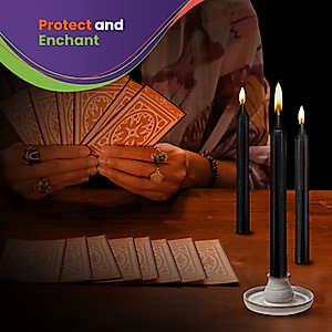 Black Candles for Spells - Black Spell Candles - 48 Pack, Unscented 5" H X 1/2" D, No Smoke for Spell, Chime, Birthdays, Parties, Wicca Wiccan Supplies - Free Candle Spells E-Book