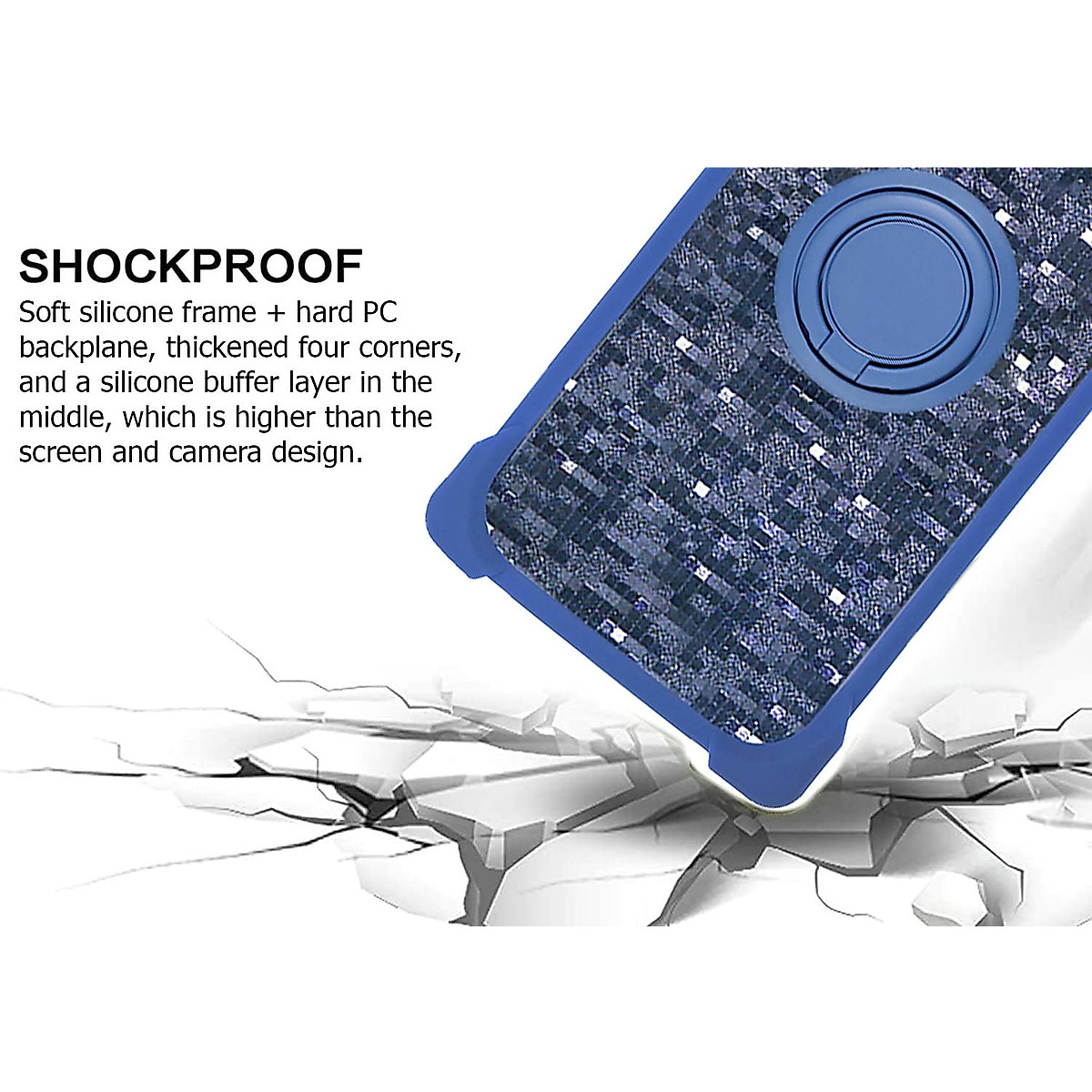 Case for Moto Thinkphone Case Compatible with Motorola Thinkphone Phone Case PC backplane + Silicone Soft Frame Cover [360 Metal Ring, Magnetic Car Mount] TZZH-LAN