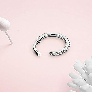 FANSING Small Tragus Hoops 16g Nose Rings Hoops 6mm Cartilage Earrings Hoop for Women 16 Gauge Pave Set Cubic Zirconia Tragus Daith Helix Lobe Rook Ear Piercing Jewelry