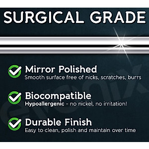 Evonix 16g Fake Septum Nose Ring Piercing Jewelry Hoop Nostril Solid Brass Rhodium-Plated Cute Boho Faux