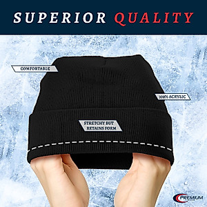 Premium Wear Beanie Hat | Fashion Skully Cap for Men & Women with Soft Acrylic Poly Fabric | Black
