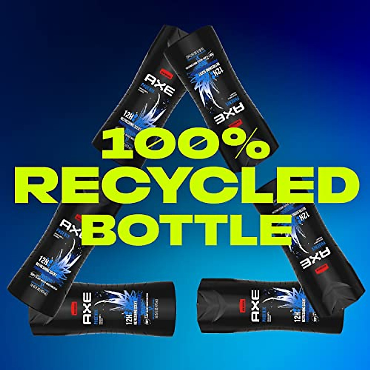 AXE Body Wash Phoenix 12h Refreshing Scent Crushed Mint & Rosemary 4 count Men's Body Wash with 100% Plant-Based Moisturizers 16 oz