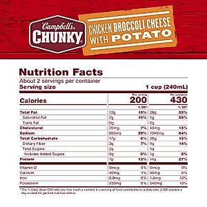 Campbell's Chunky Soup, Chicken Broccoli Cheese Soup, 18.8 Oz Can