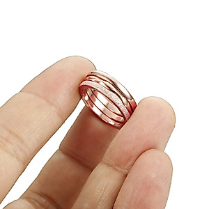 JOERICA 3Pcs 2mm Stainless Steel Women's Stackable Eternity Ring Band Engagement Wedding Ring Set 4-9 (stainless-steel,Rose gold, 9)