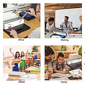 MAKEASY Comb Binding Machine, 21-Hole, 450 Sheet, Paper Punch Binder with Starter Kit 100 PCS 3/8'' PVC Comb Bindings, Comb Binding Machine for Letter Size / A4 / A5