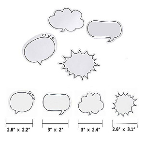 Pcxino 20Pads 600sheets Thought Cloud Sticky Notes,Talking Bubble Shape,Self-Stick Notes for Students,Home Office School …