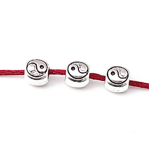 NHBT YU 20pcs/lot Fashion Pattern Big Hole Loose Beads Manual Decoration Beards/Wig Woven Bracelets Spacer Beads DIY Jewelry Make T704 (Color : Silver 20pcs, Item Diameter : 9.5x8.5mm hole4mm)