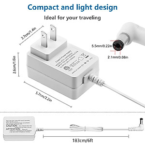 SHNITPWR 24V 0.5A 500mA Power Supply Adapter for Essential Oil Diffuser Aromatherapy Humidifier ETL Listed Class 2 Power Adapter 100V~240V AC to DC 24 Volt 12W Converter 5.5x2.1mm Tip 6ft Power Cord