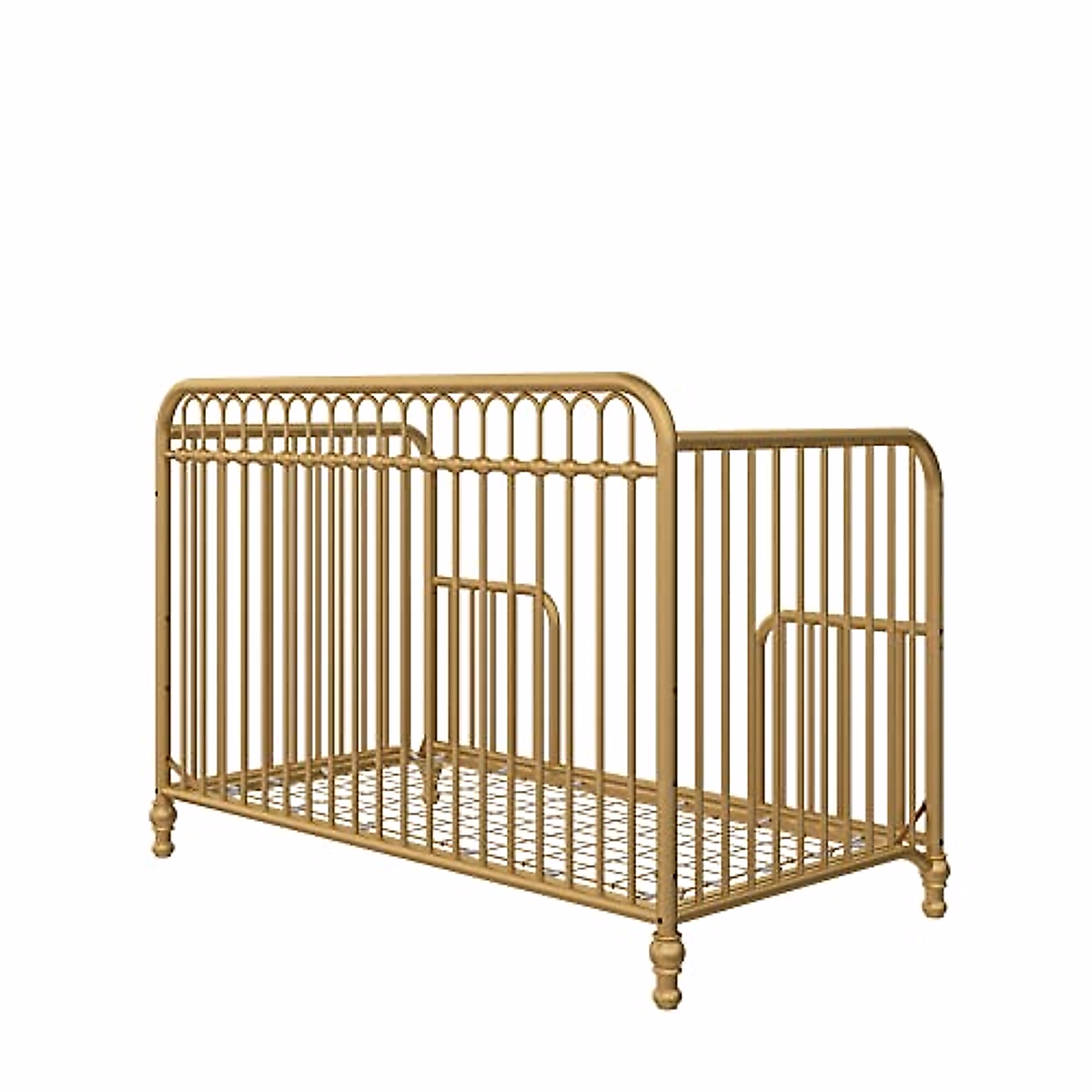 Little Seeds Raven 3-in-1 Convertible Metal Crib, JMPA Certified, Gold