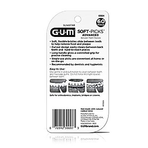 GUM - 6504R6 Soft-Picks Advanced Dental Picks, 60 Count (Pack of 6)