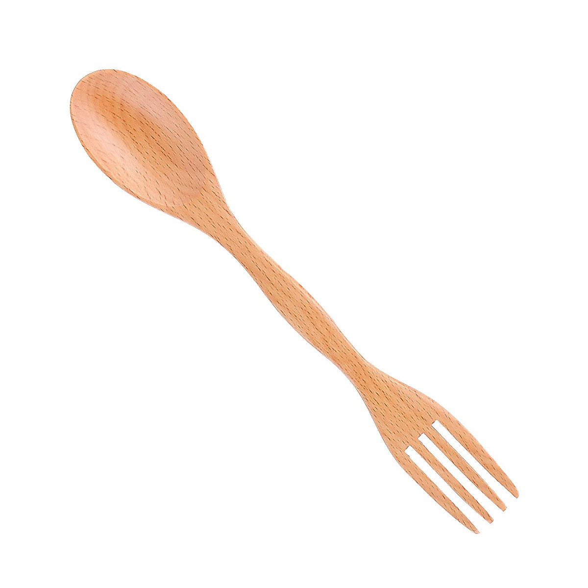 Wooden Salad Server,Integrated Salad Spoon and Fork Natural Hand Wooden Utensils for Serving Salad