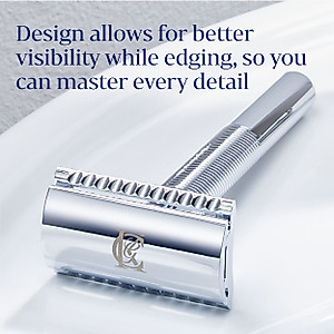 King C. Gillette Safety Razor with Chrome Plated Handle and 5 Platinum Coated Double Edge Safety Razor Blade Refills with Double Edge Safety Razor Blade Refills, 10ct