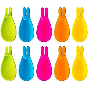 10 Pcs Silicone Tea Bag Holder, Cute Colorful Silicone Tea Bag Hanger Rabbit Shape Silicone Tea Bag Hanger for Hanging Tea Bag