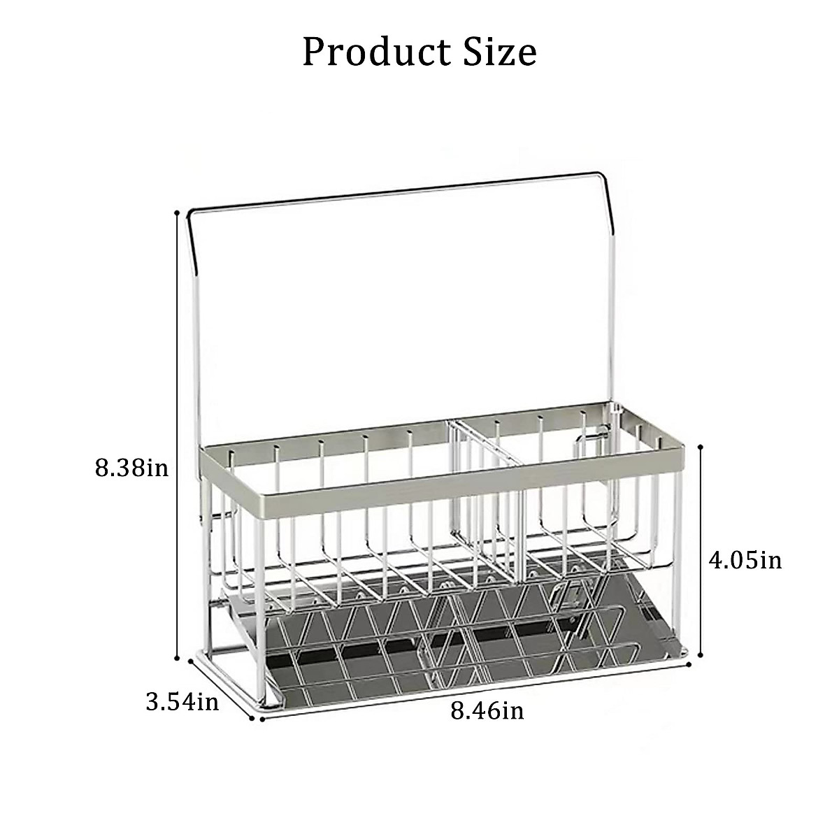 JINSILU Sink Caddy with Drain Tray, Kitchen Sink Caddy for ponge Dish Brush Soap, Kitchen Sink Organizer for Kitchen Bathroom, Sus304 Stainless Steel Rustproof
