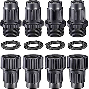 ECOESPTI Expandable Garden Hose Repair Kit, Plastic Garden Hose Connector, Male and Female Hose End Repair Fittings, 4 Pcs