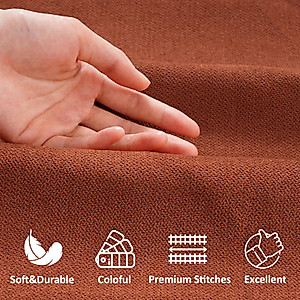 Top Finel Orange 18 X 18 Decorative Throw Pillow Covers Set of 2, Soft Solid Chenille Fall Cushion Cover Case for Couch Sofa Bed Living Room,45 X 45 cm, Rustic Burnt Orange Home Decor