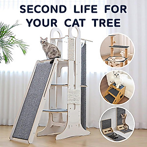 XUEPETT Cat Scratching Mat 78.7"x15.8", Self-Adhesive Cat Carpet Scratcher Replacement for Cat Tree Post Wall Shelves, Cat Scratch Furniture Protector for Couch, DIY Climbing Cat Scratcher