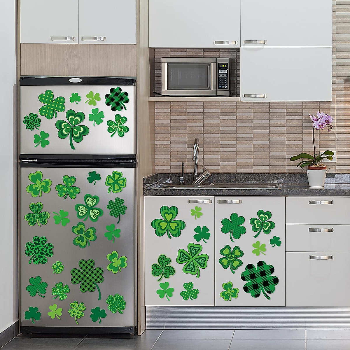 St Patricks Day Window Clings, Double-Side Quality Printed Shamrock Decorations for St Patrick's Day, Lucky Irish Decals Party Ornaments…