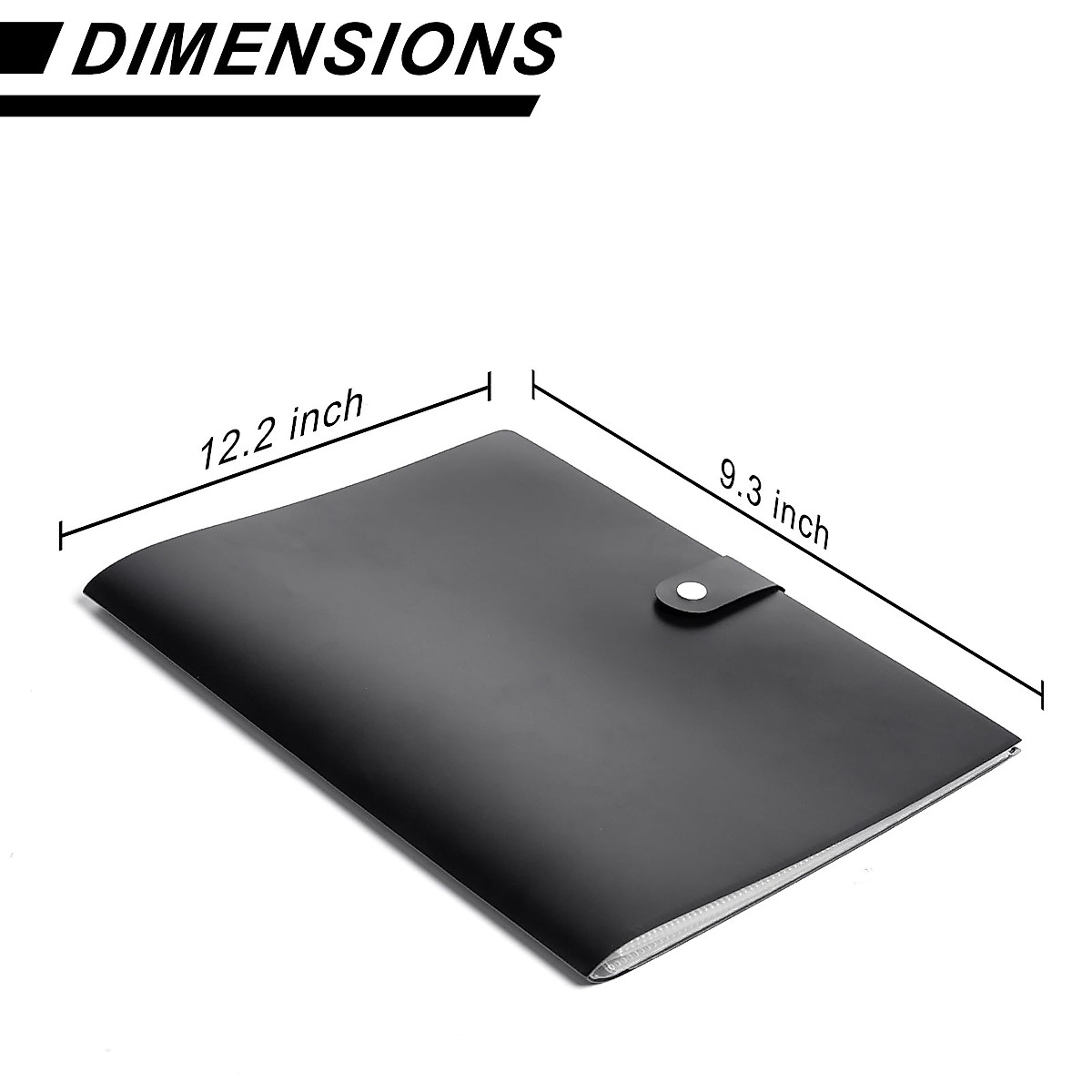 10 Pocket File Folder, Project Organizer Folders with Snap Button, A4 Letter Size Paper Document Organizer Accordian Filing Folder for Classroom, Home, Office and Travel