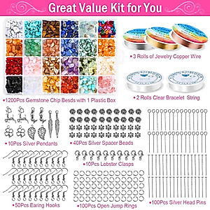 Cludoo Crystal Jewelry Making Kit with 24 Colors Crystal Beads Crystals for Jewelry Making Kit with Gemstone Beads,Jewelry Wire, Pendants, Earring Hooks Crystal Beads for Jewelry Making