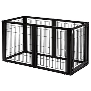 Richell Convertible Elite 6 Panel Pet Gate Black