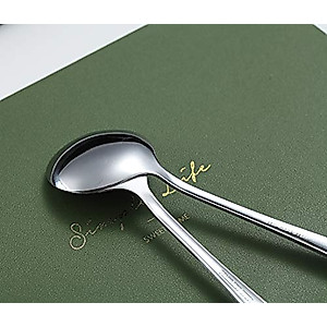 Soup Spoons, Kyraton 6 Pieces Stainless Steel Round Spoons,Dinner Spoon Table Spoon, Spoons Silverware Dishwasher Safe Set of 6