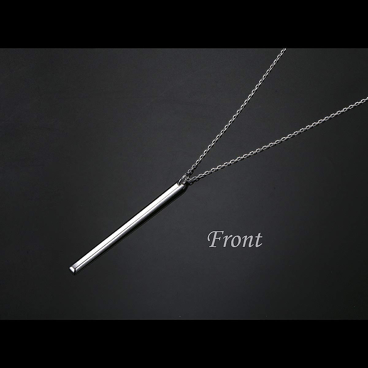 Alphm Long Chain Vertical Bar Y Necklace S925 Sterling Silver Pendant for Women Statement Jewelry